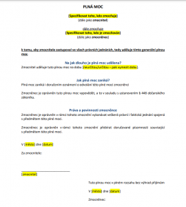 Generální plná moc (vzor + podmínky) - Finanční Architekti